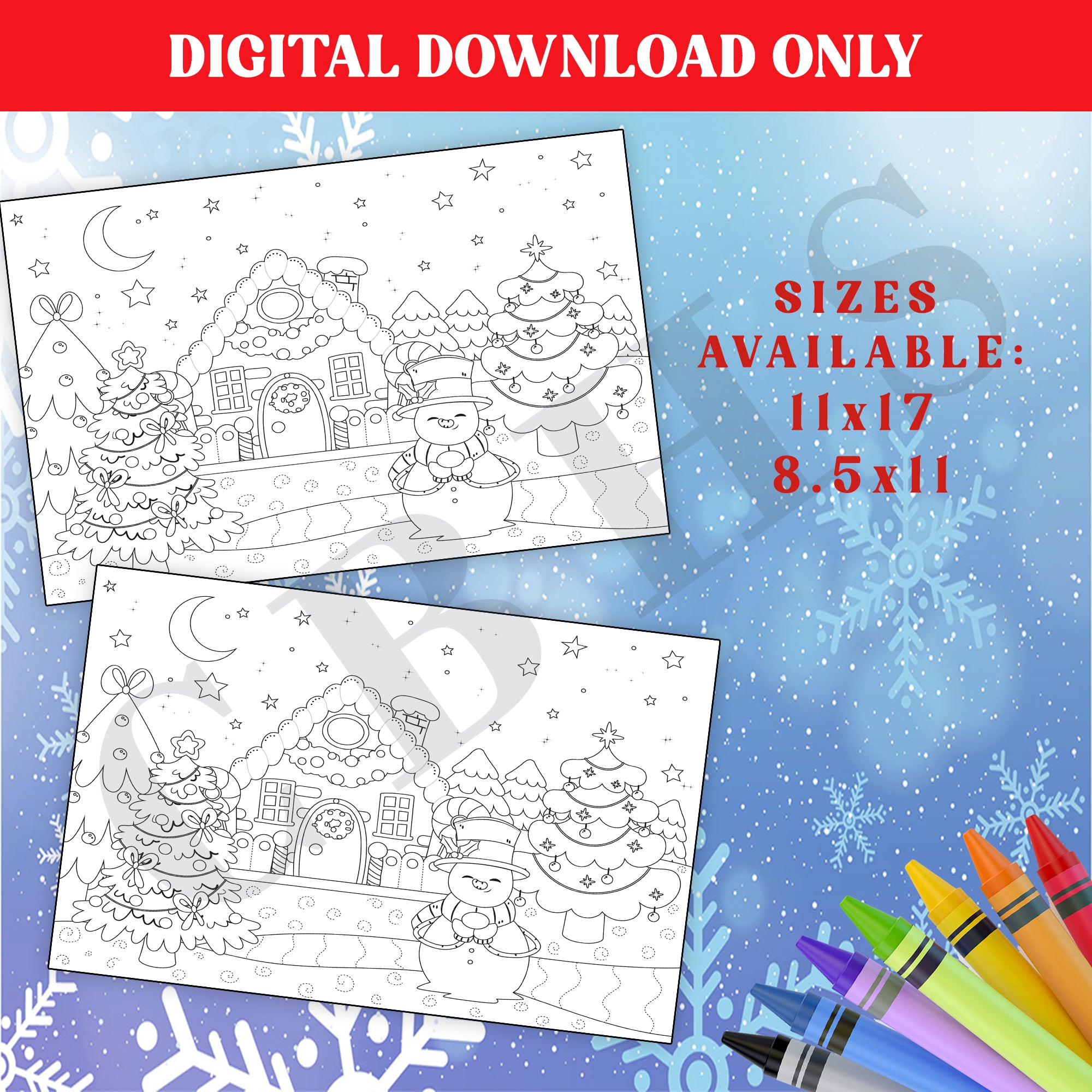 coloring pages for christmas cards