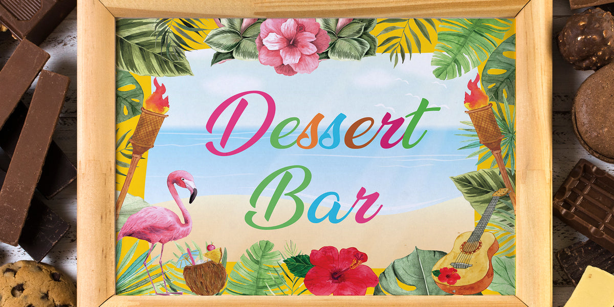 Printable Luau Dessert Bar Sign | Hawaiian Tropical Party Decor Table ...