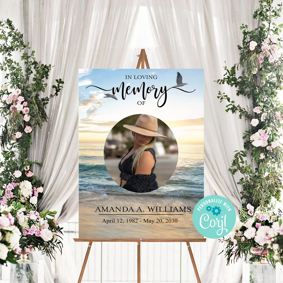 Ocean-themed Personalized Funeral Decor & Welcome Memorial Signs — Posh ...