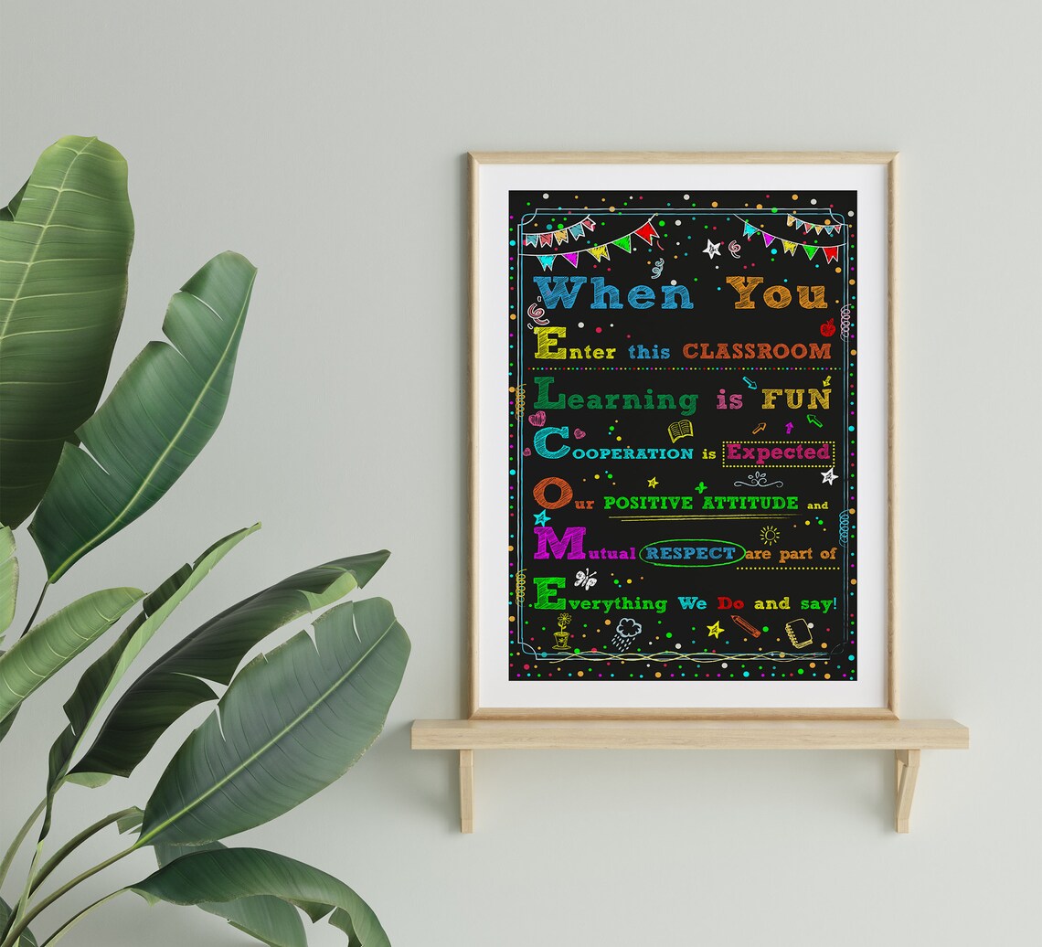 FREE Colorful Welcome to our Classroom Door Sign - Posh Park