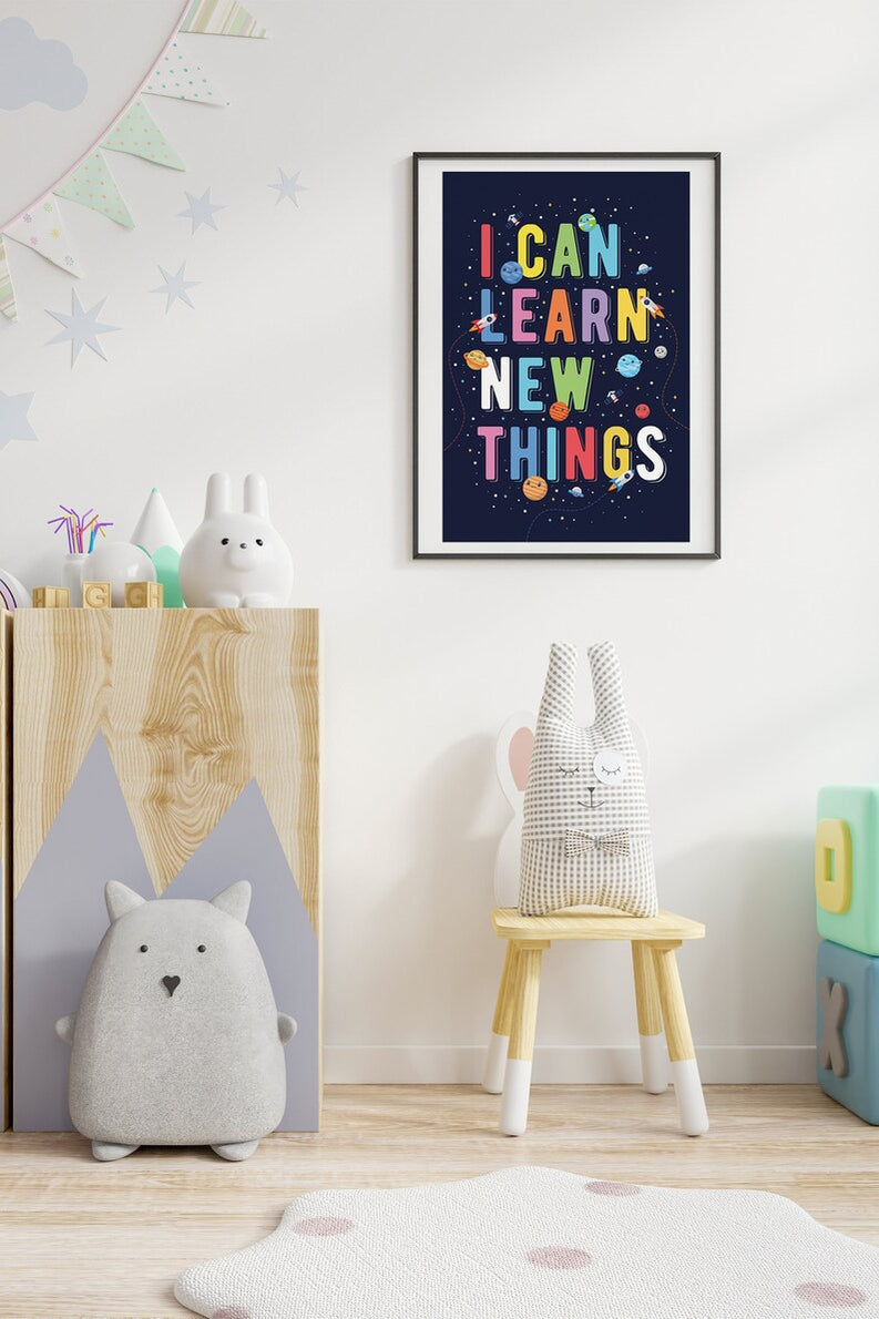 FREE I Can Learn New Things Classroom Decor Wall Art - Posh Park