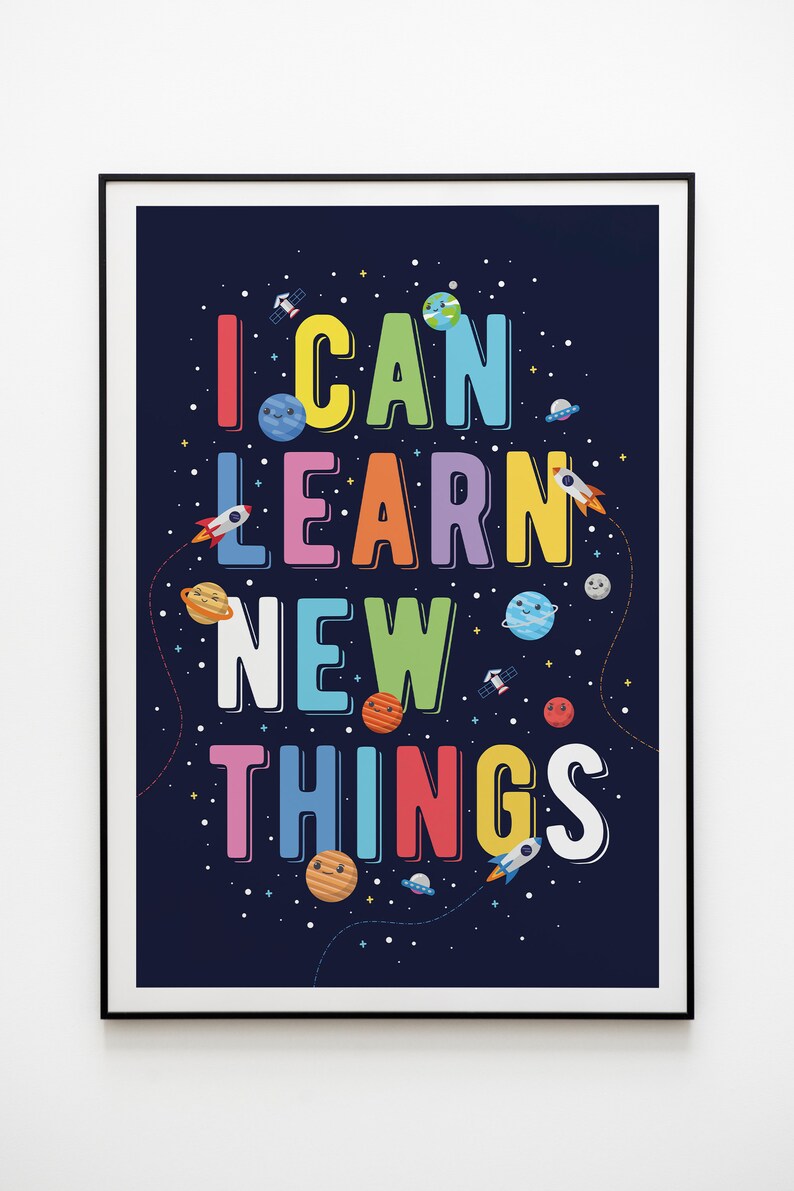 FREE I Can Learn New Things Classroom Decor Wall Art - Posh Park