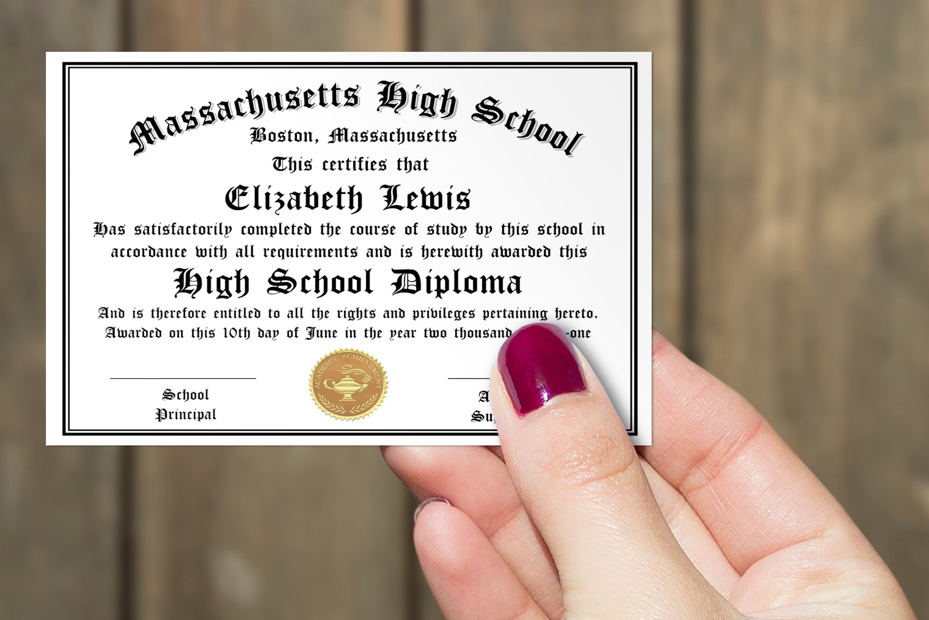 DIY Editable Mini High School Diploma Template — Posh Park