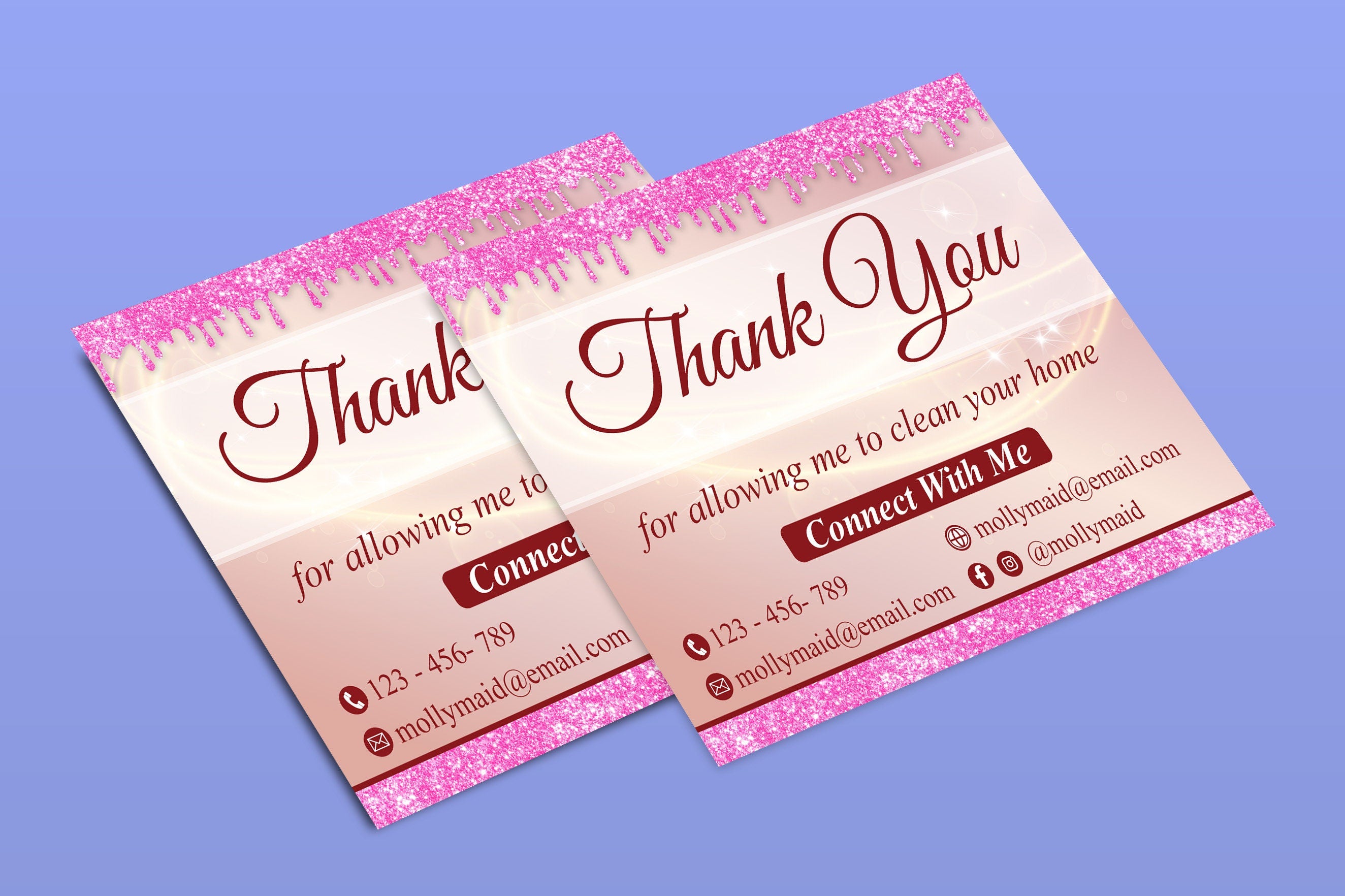 Editable Cleaning Business Thank You Card Template | Printable Cleanin ...