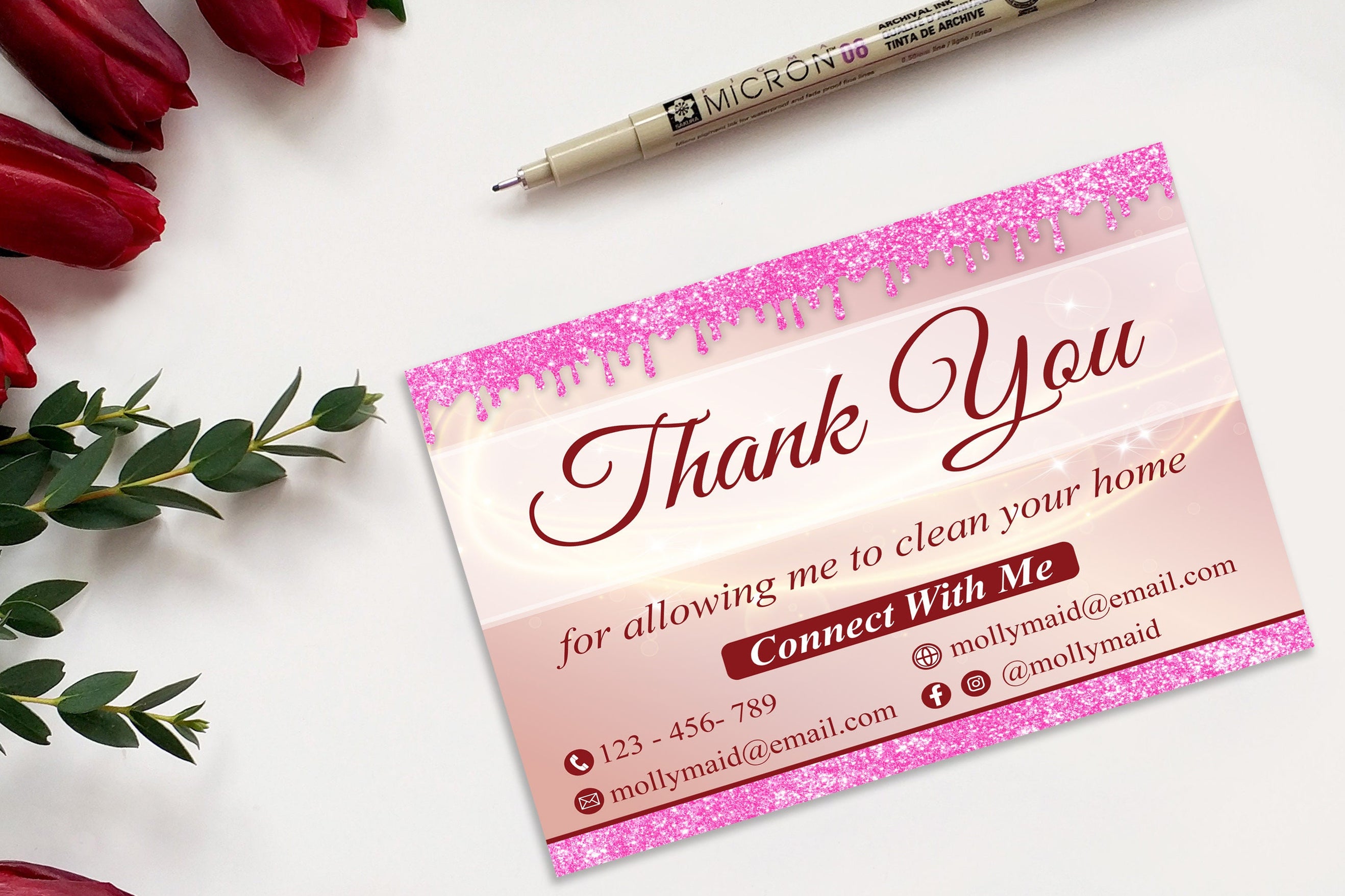 Editable Cleaning Business Thank You Card Template | Printable Cleanin ...