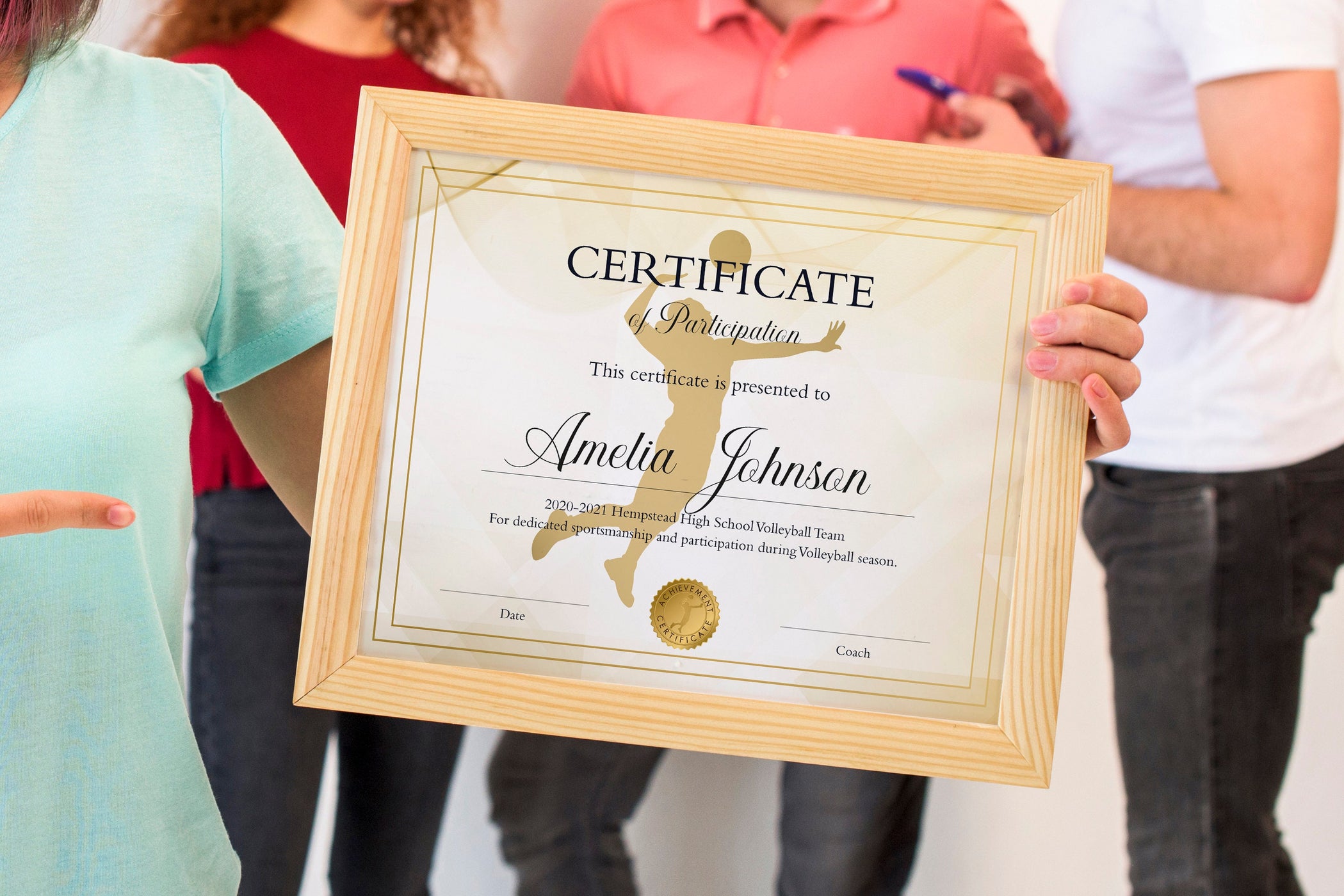 Editable Girls Volleyball Certificate Template, Downloadable Girls Vol ...