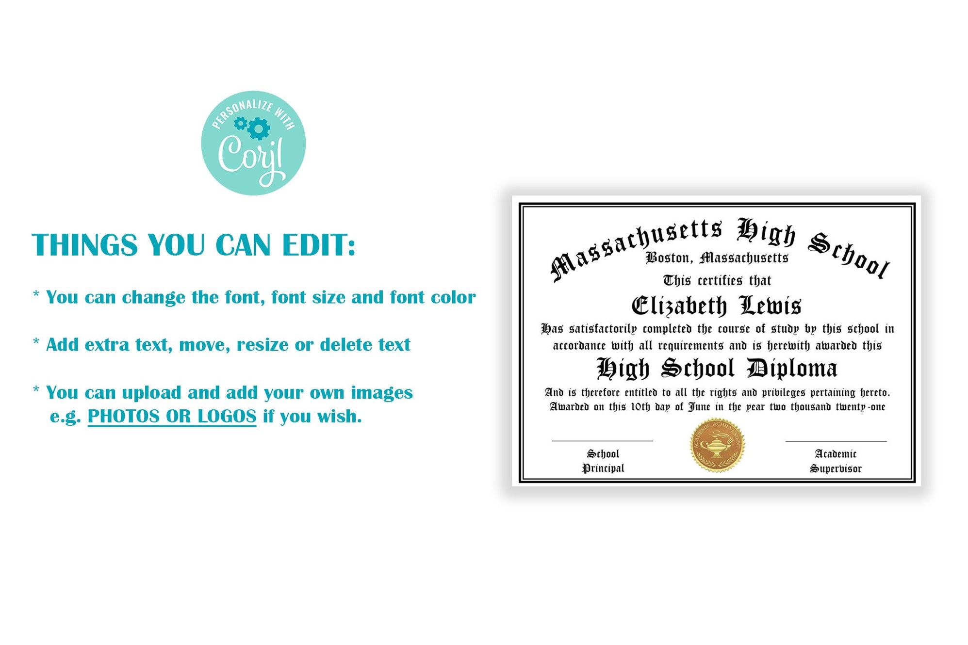 DIY Editable Mini High School Diploma Template — Posh Park