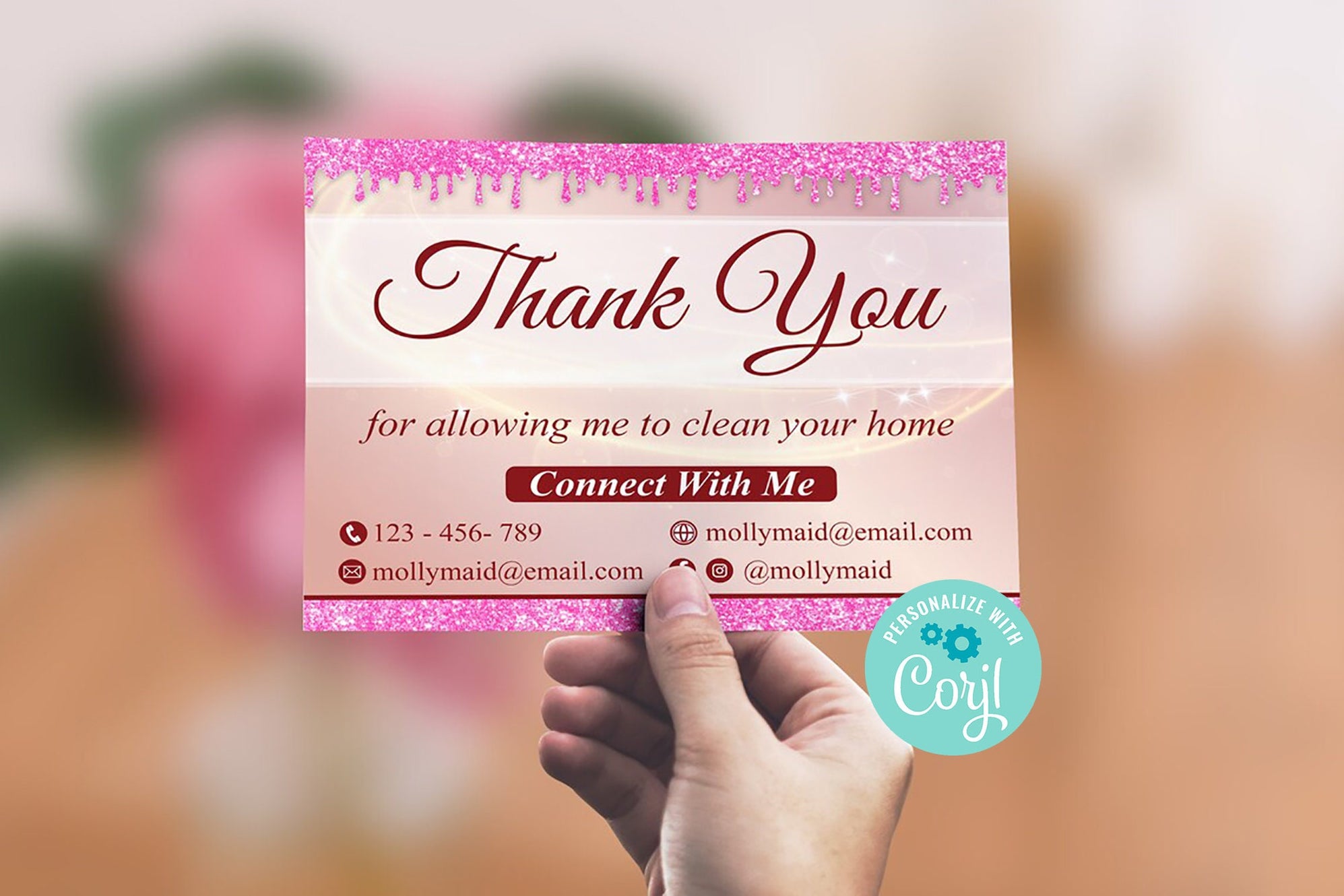 Editable Cleaning Business Thank You Card Template | Printable Cleanin ...