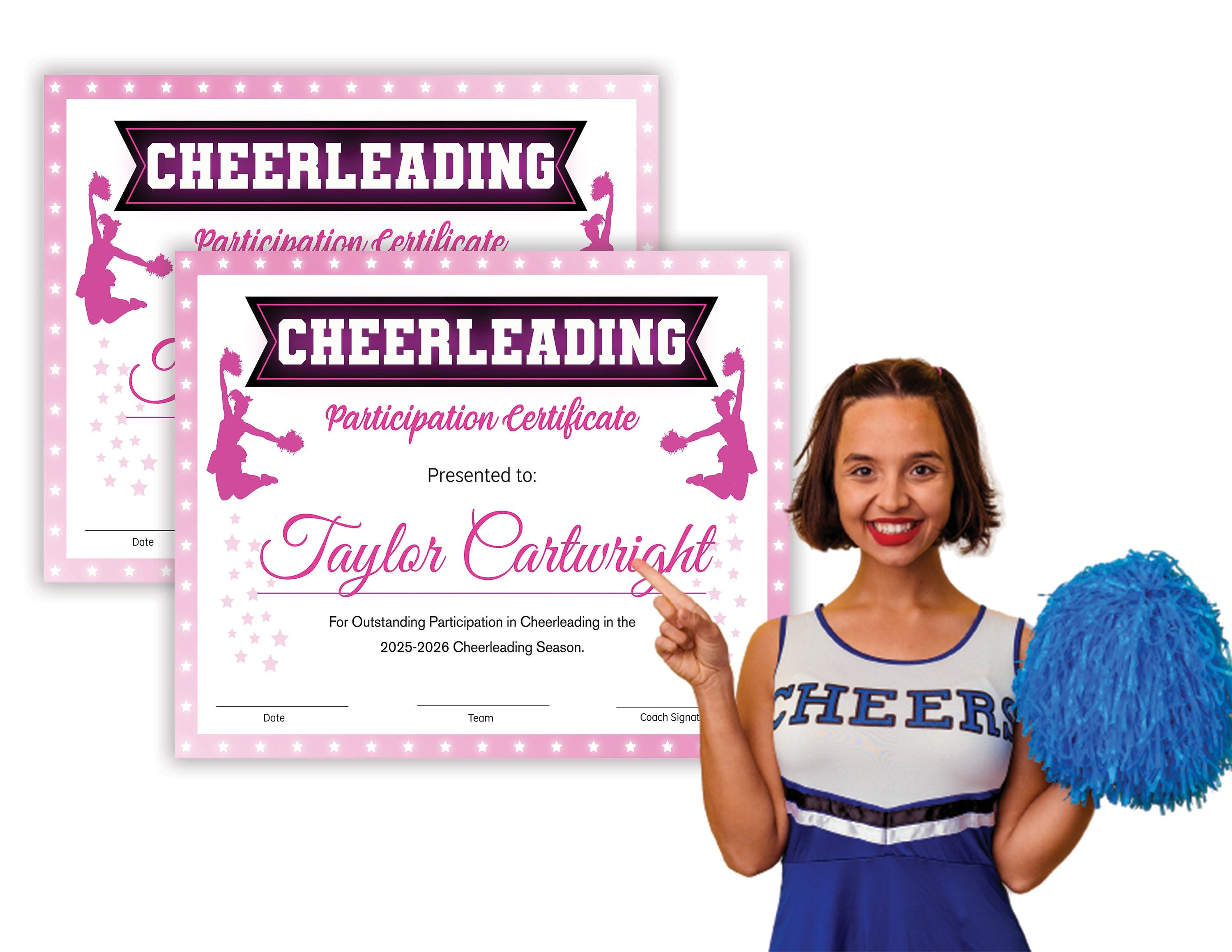EDITABLE Cheerleader Certificate, Cheerleading Award, Cheerleading Pri ...