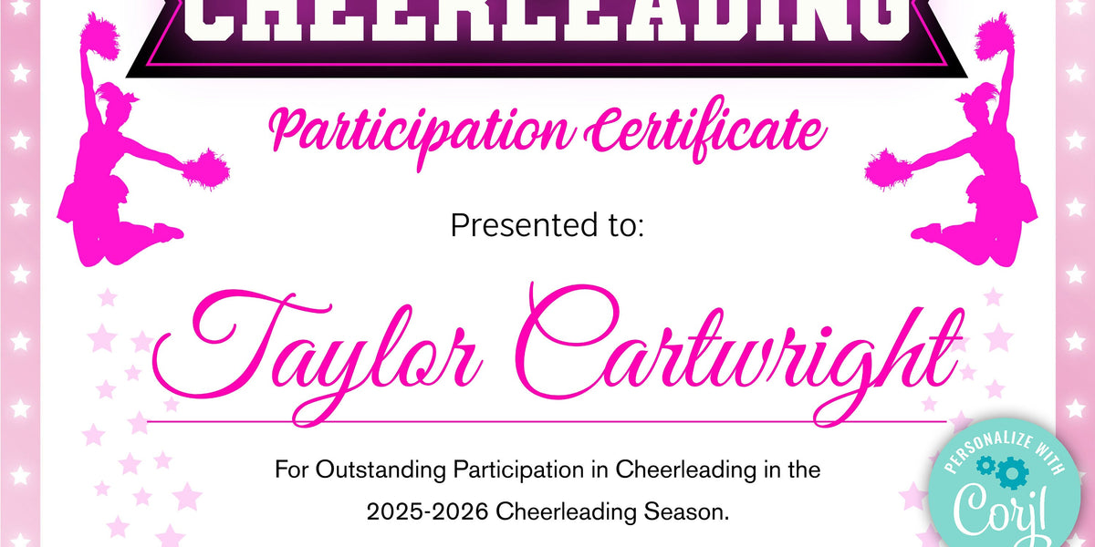 EDITABLE Cheerleader Certificate, Cheerleading Award, Cheerleading Pri ...