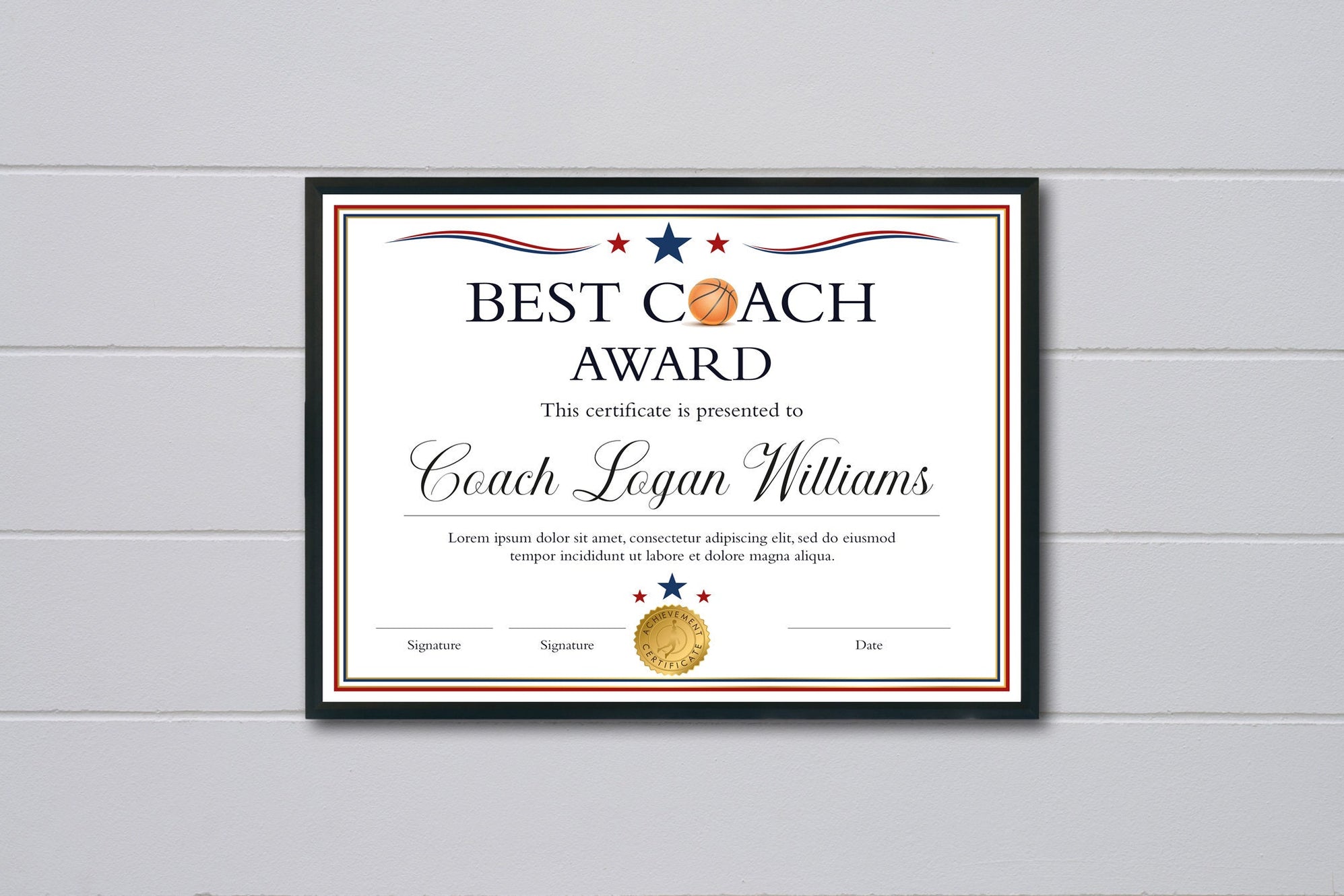 Downloadable Basketball Coach Certificate Template, Best Basketball Co ...