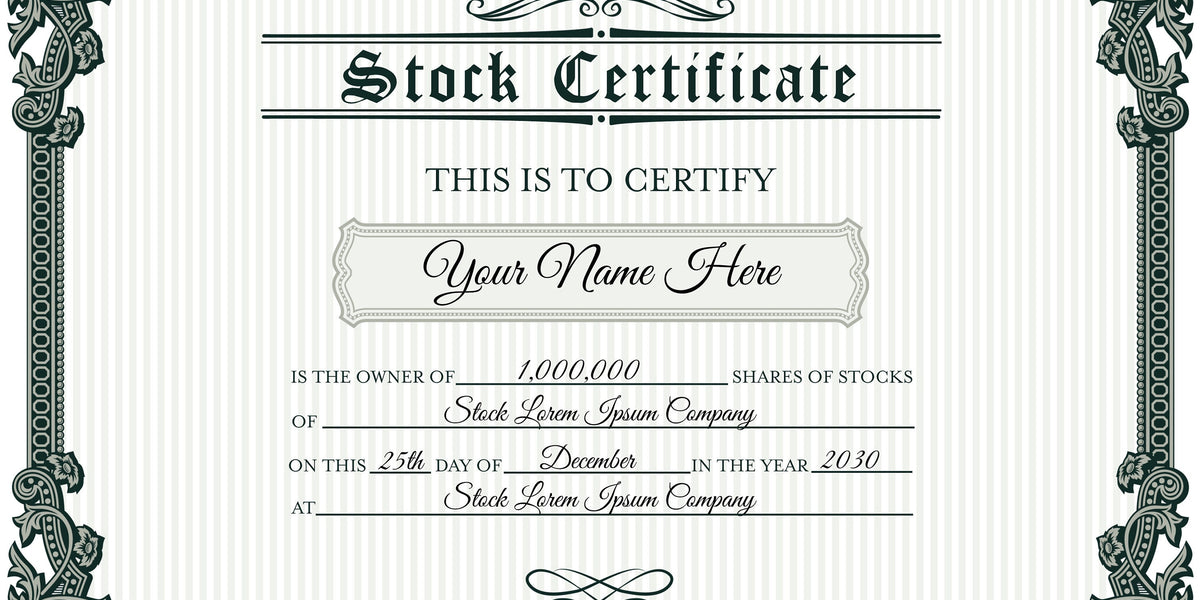 EDITABLE Stock Certificate Template, DIY Certificate of Stock, Corpora ...
