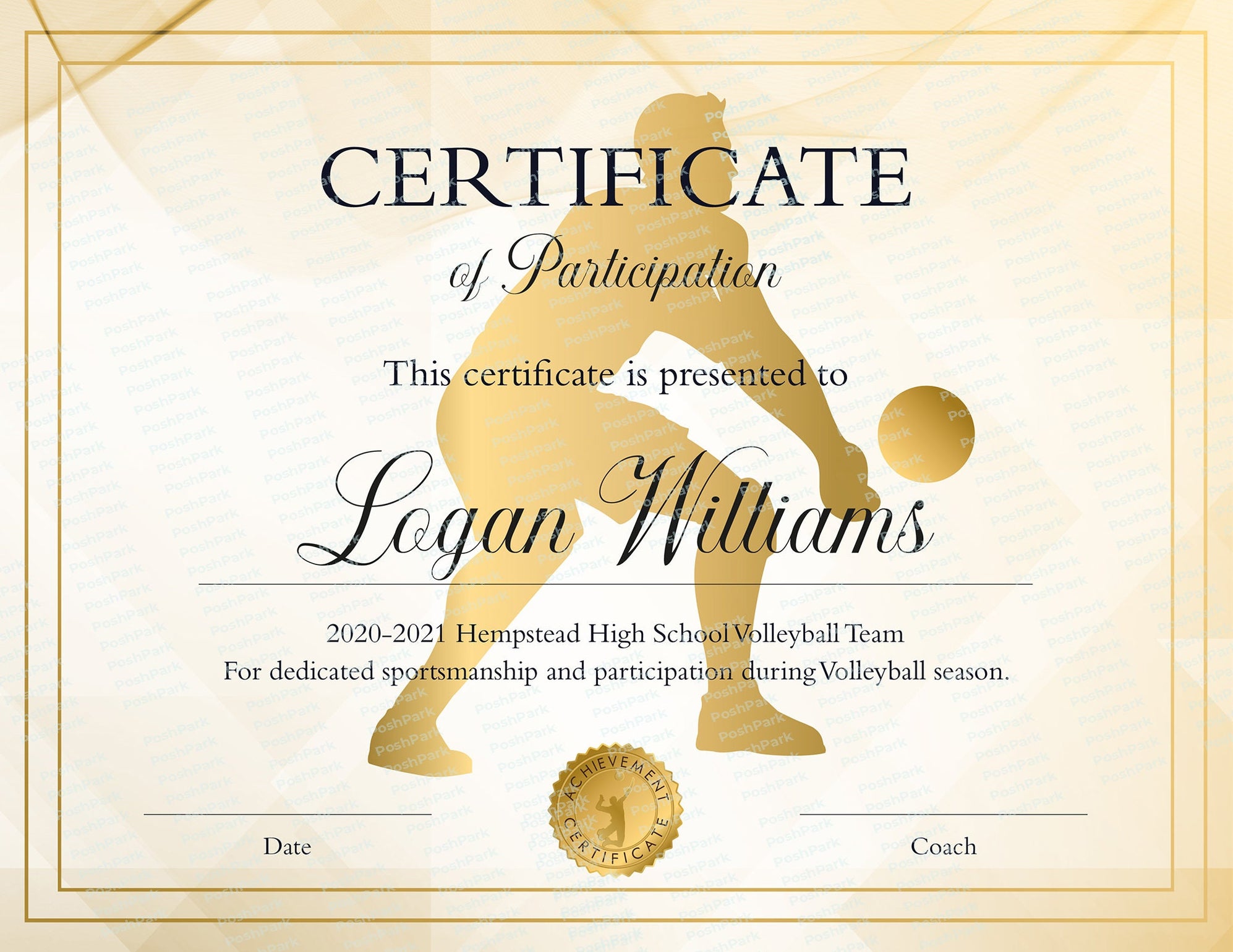 Editable Multi-Sport Participation Certificate Awards Bundle - Posh Park