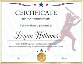 Editable Multi-Sport Certificate Bundle Red, White and Blue - Posh Park