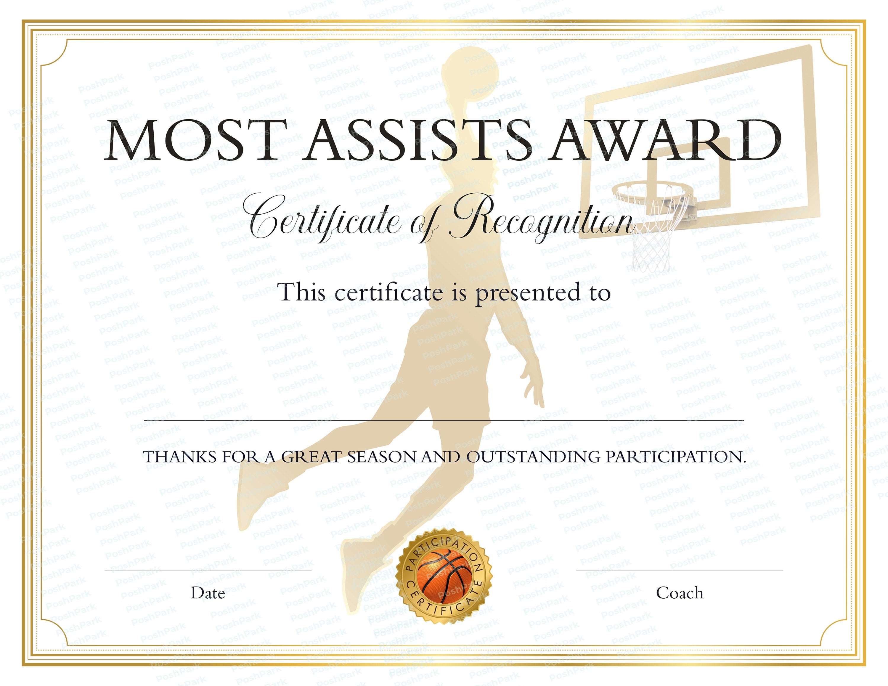 Printable Blank PDF End of Season Basketball Award Certificates Bundle ...