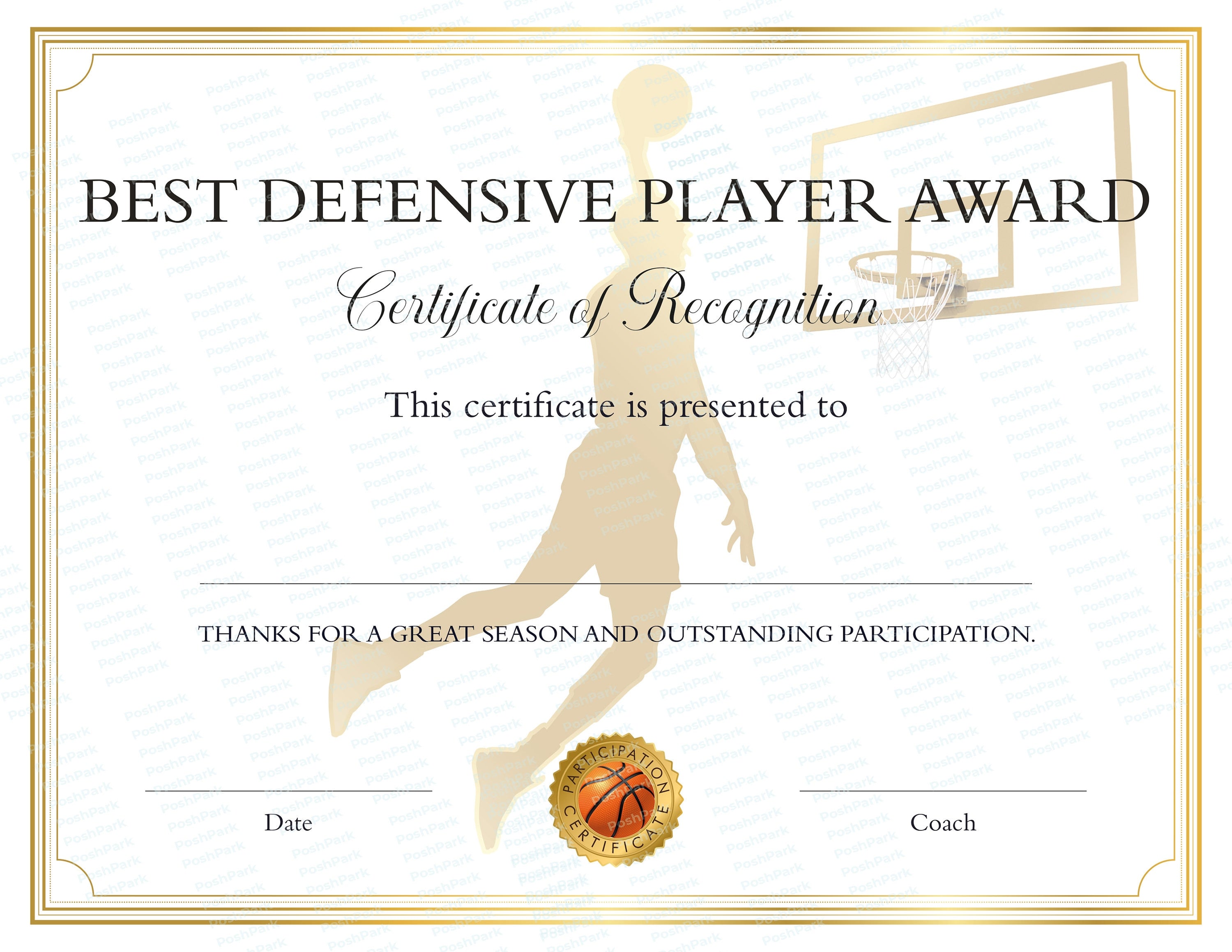 Printable Blank PDF End of Season Basketball Award Certificates Bundle ...
