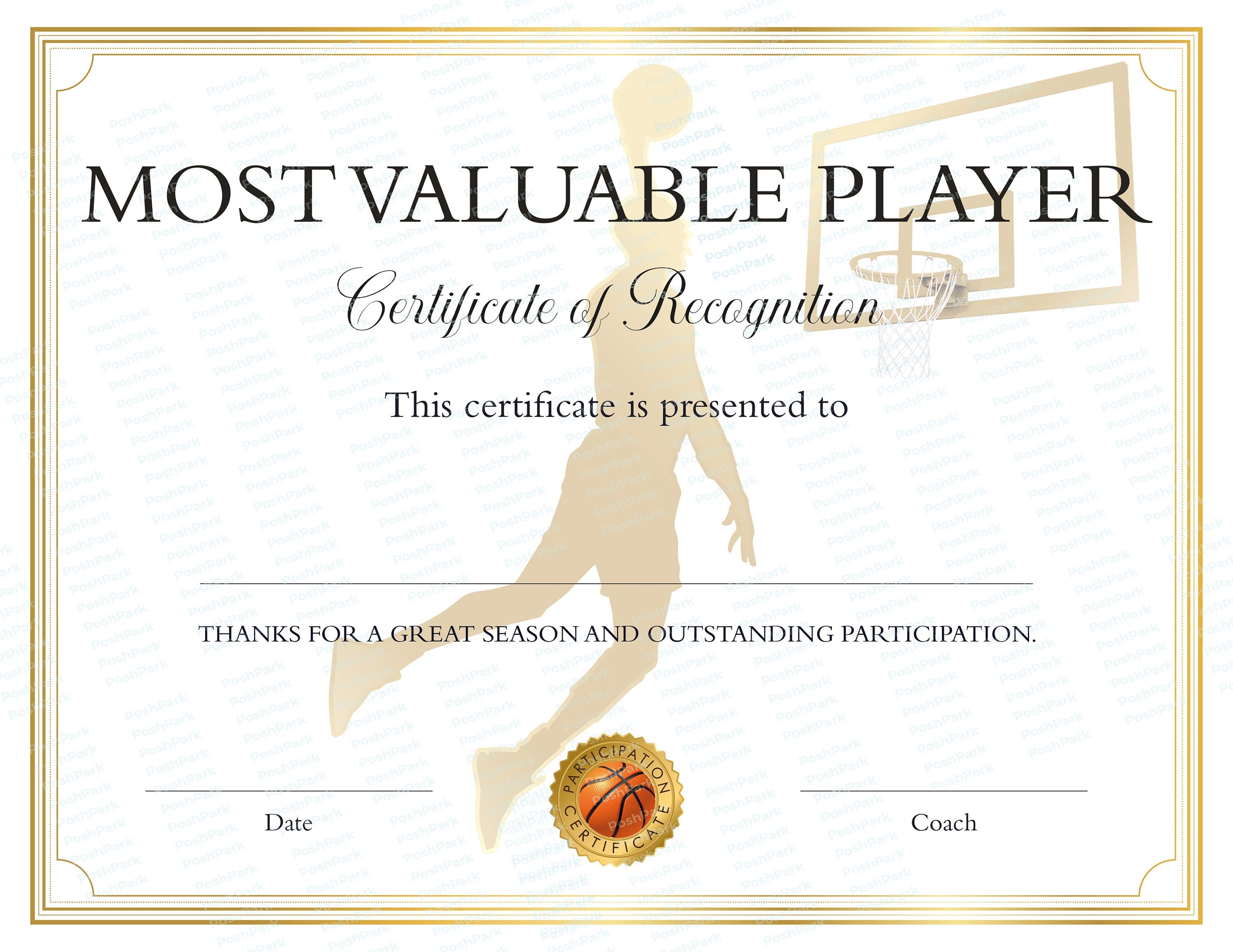 Printable Blank PDF End of Season Basketball Award Certificates Bundle ...