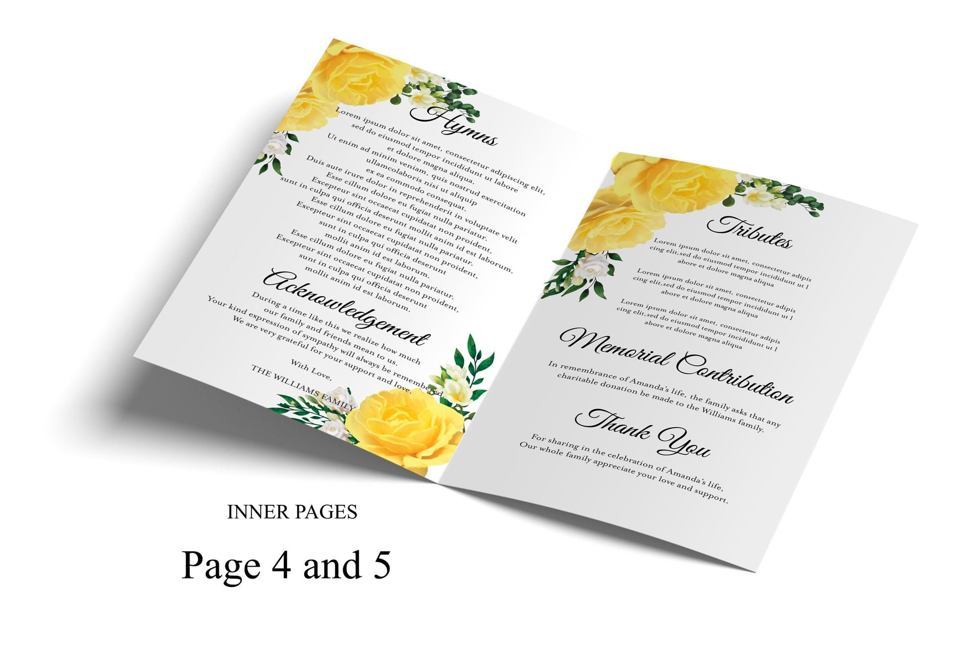 Printable Editable 8-Page Funeral Program Template Download — Posh Park