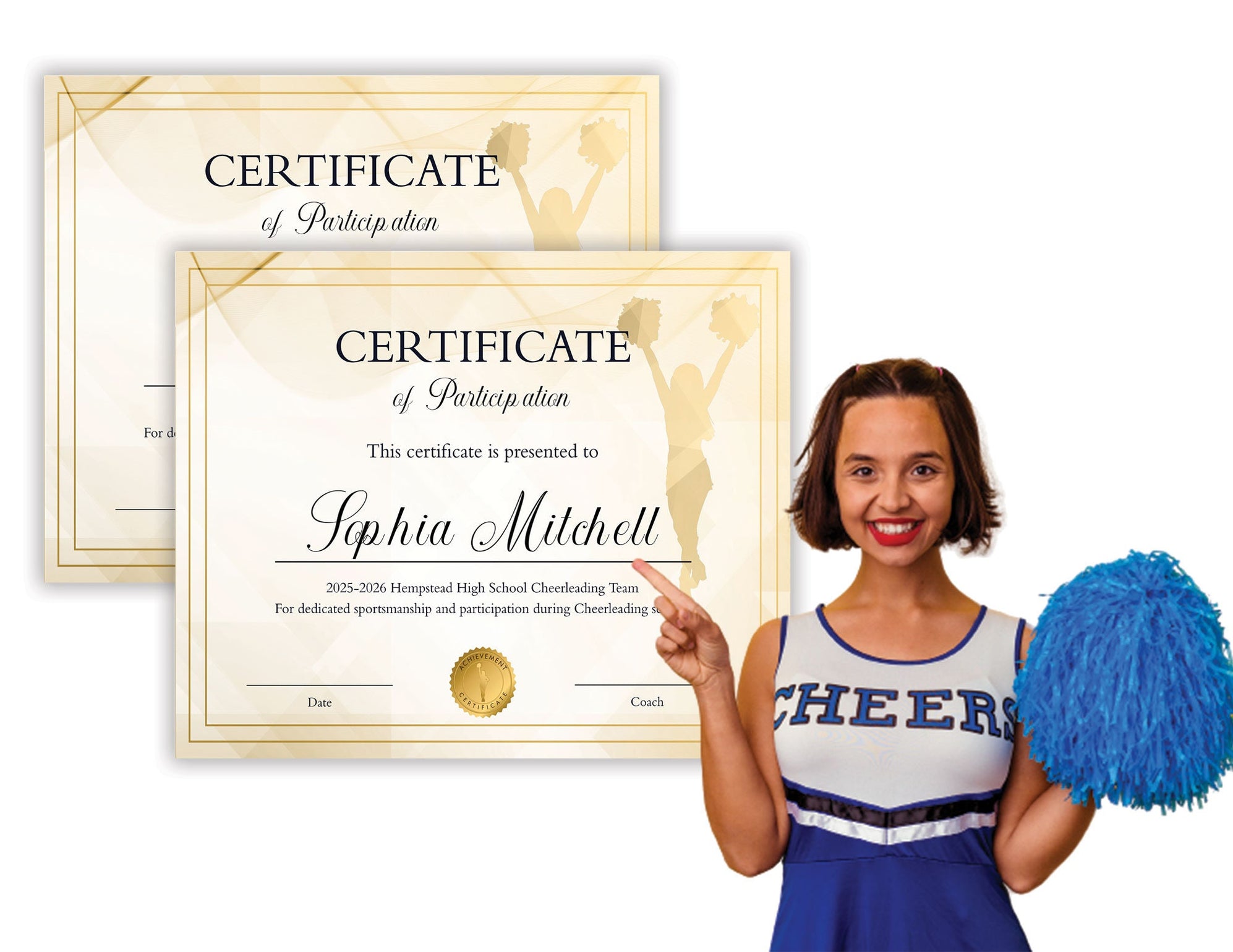 EDITABLE Cheerleading Certificates, Minimalist Cheerleading Awards, Ch ...