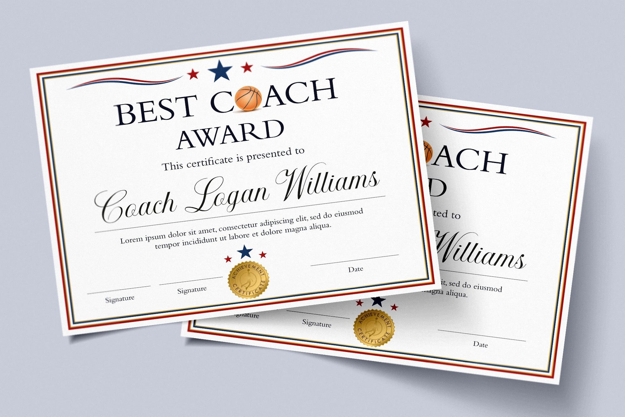 Downloadable Basketball Coach Certificate Template, Best Basketball Co ...