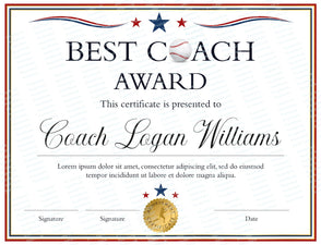 Editable Multi-Sport Certificate Bundle Red, White and Blue - Posh Park