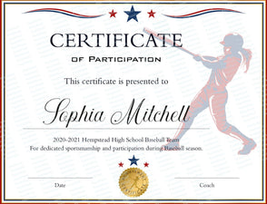 Editable Multi-Sport Certificate Bundle Red, White and Blue - Posh Park