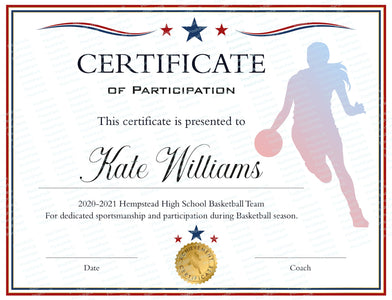 Editable Multi-Sport Certificate Bundle Red, White and Blue - Posh Park