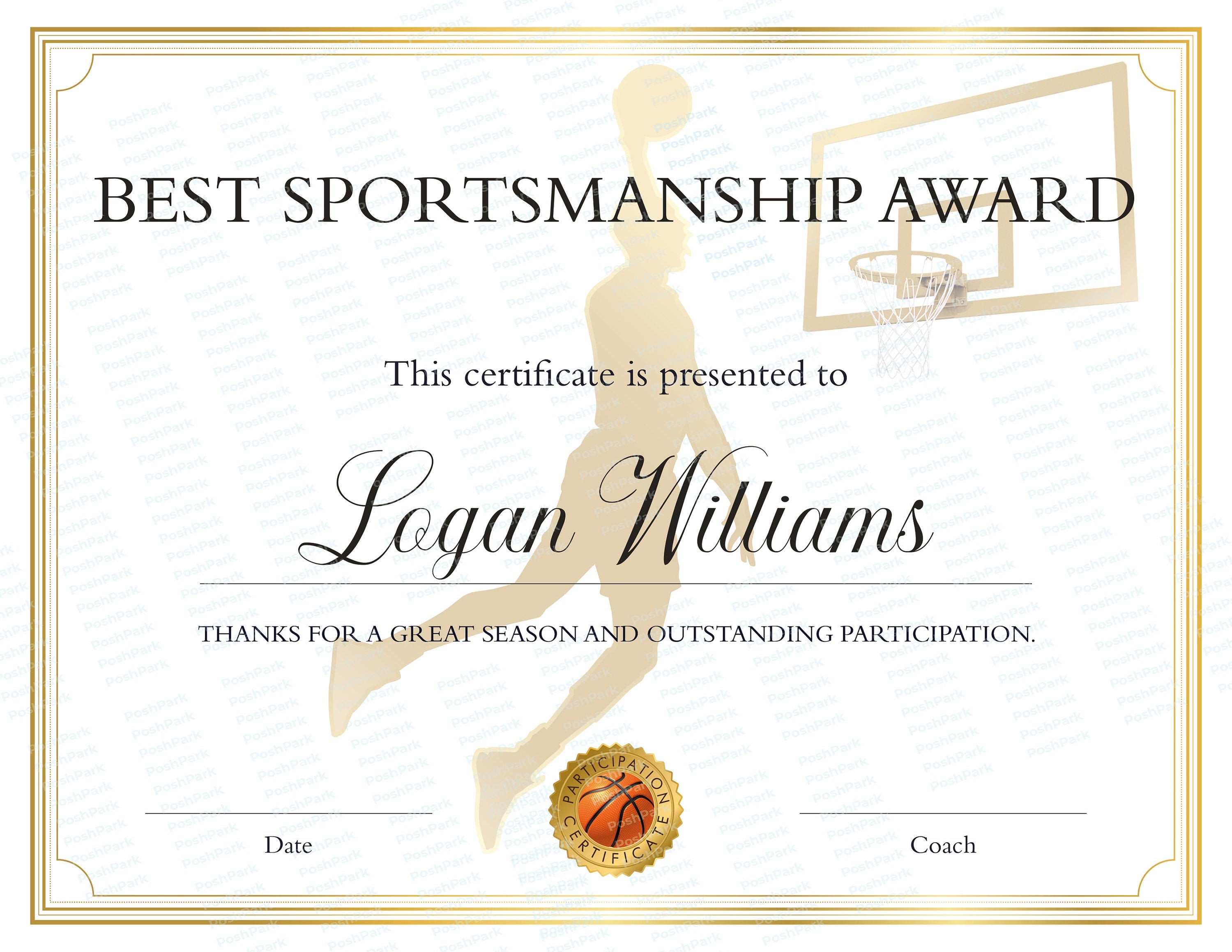 Editable End of Season Basketball Award Certificates Bundle - Posh Park