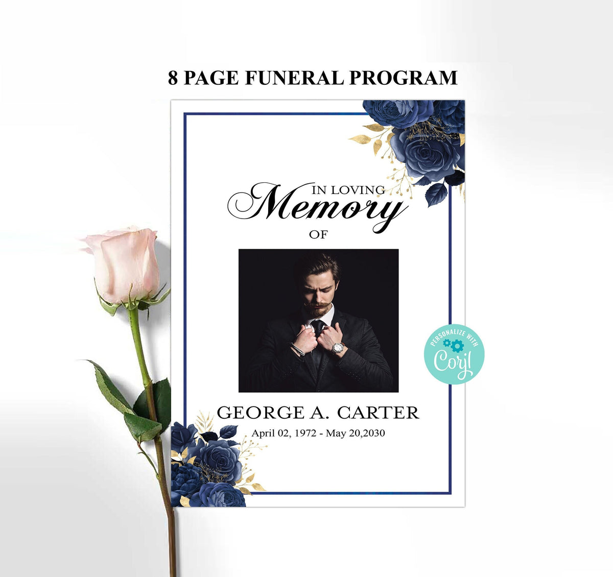Editable Funeral Obituary Brochure & Memorial Service Templates — Posh Park