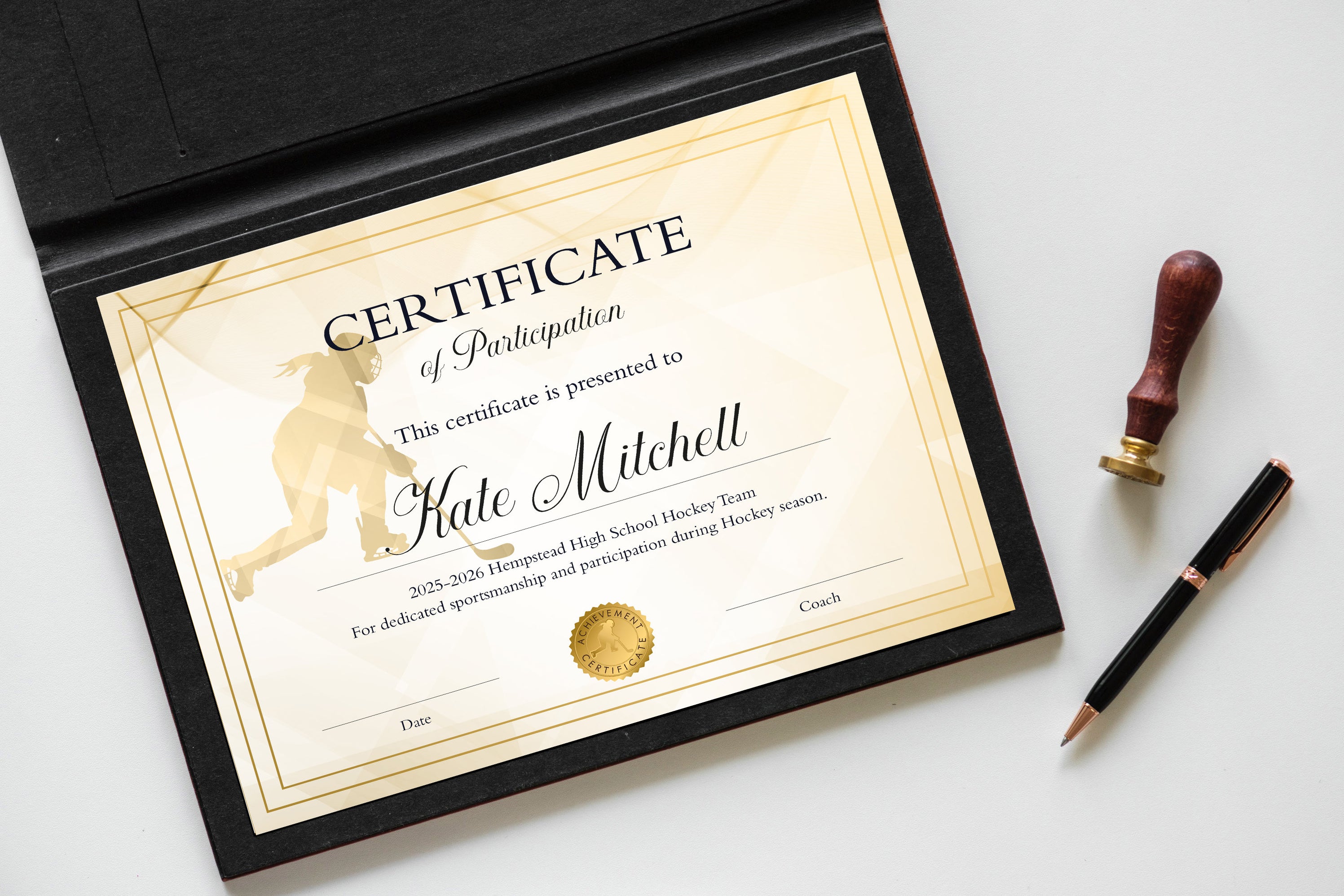 Editable Girls Hockey Certificates, Printable Hockey Award for Girls S ...