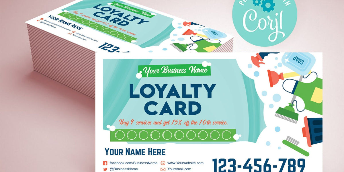 Digital Cleaning Service Loyalty Card for Cleaning Business Blue | Cle ...