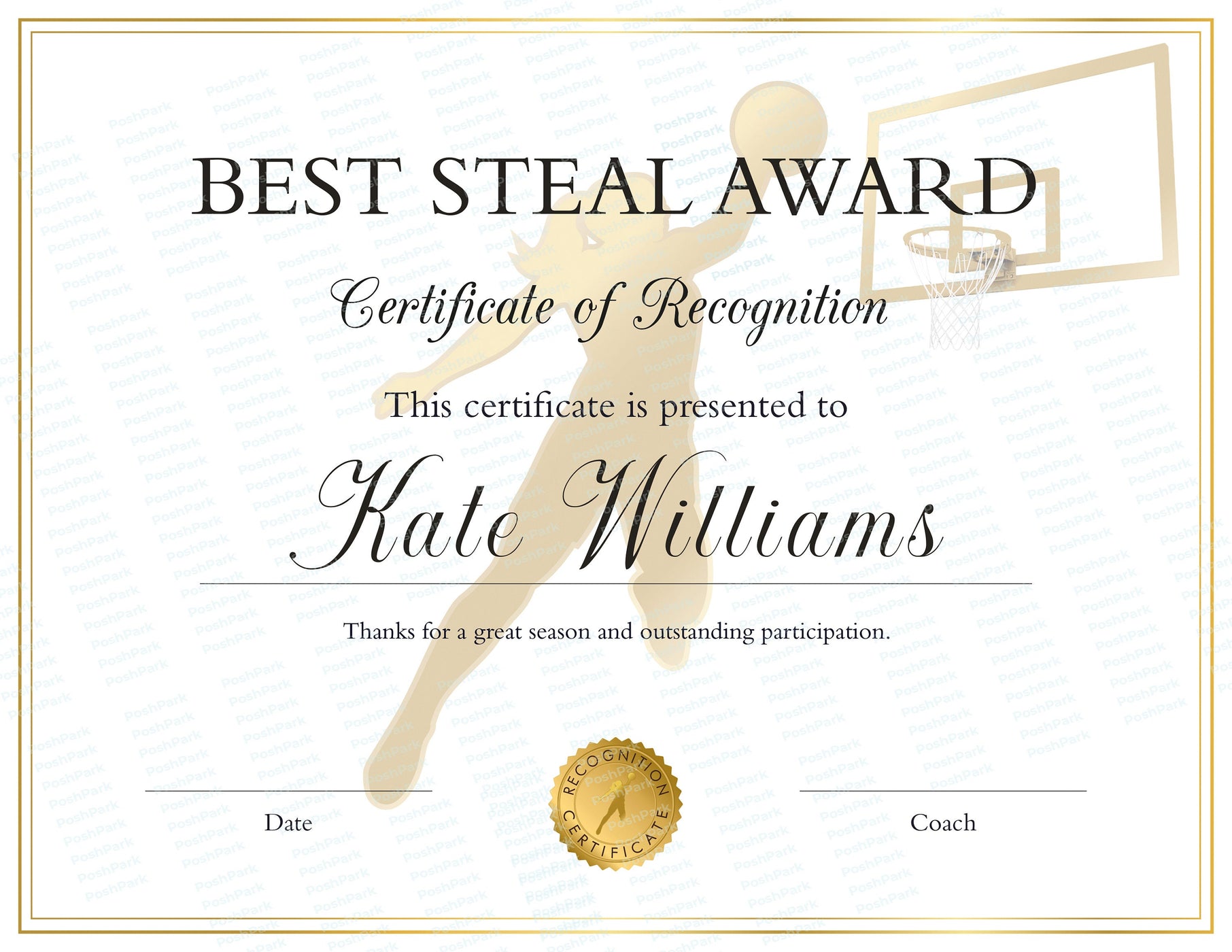 Editable End of Season Basketball Award Certificates for Girls Bundle ...