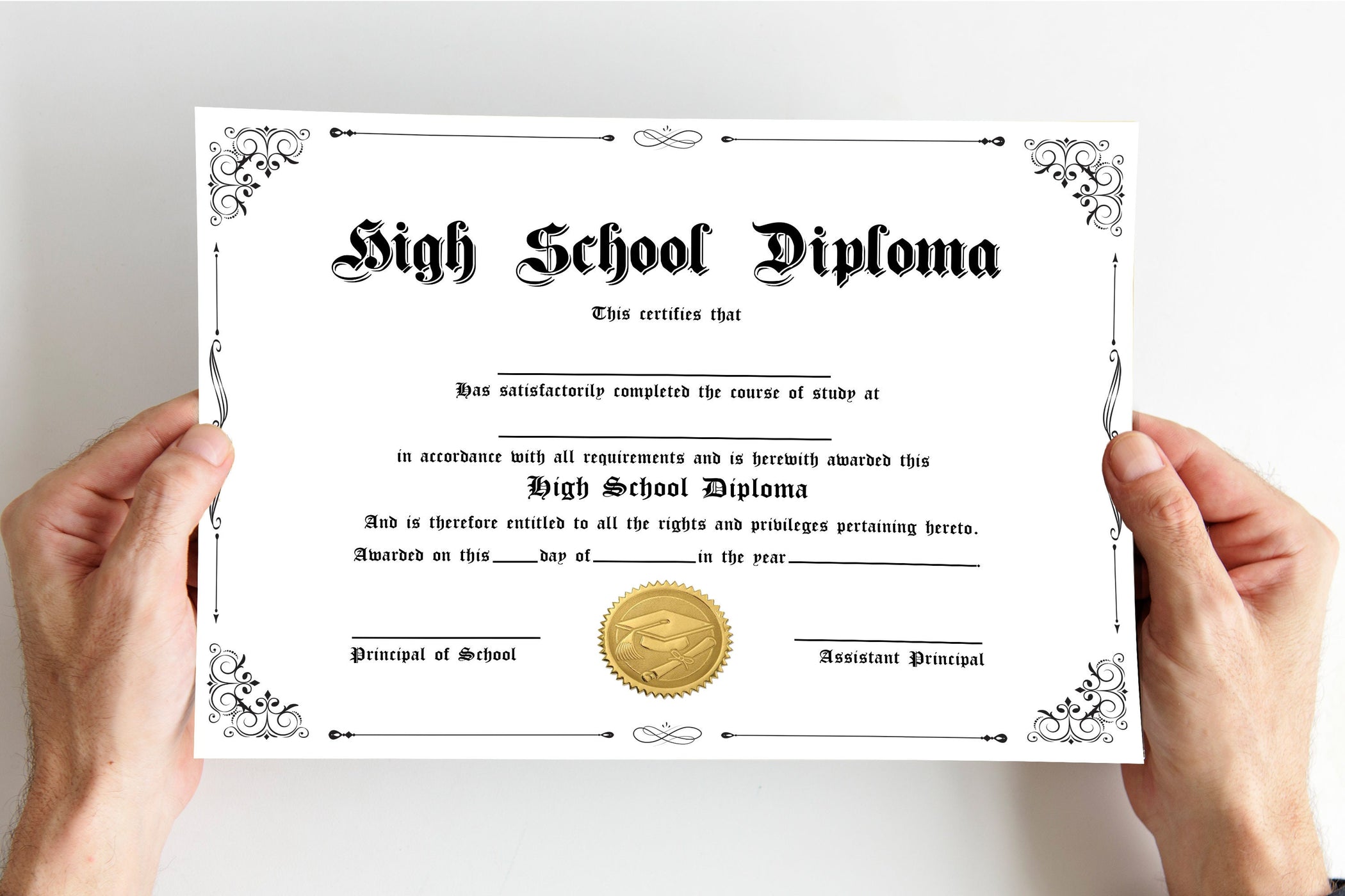 Printable PDF High School Homeschool Diploma Certificate Template ...
