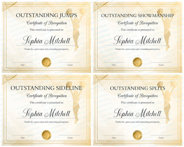 Editable End of Season Cheerleading Certificate Templates Brown Gold ...