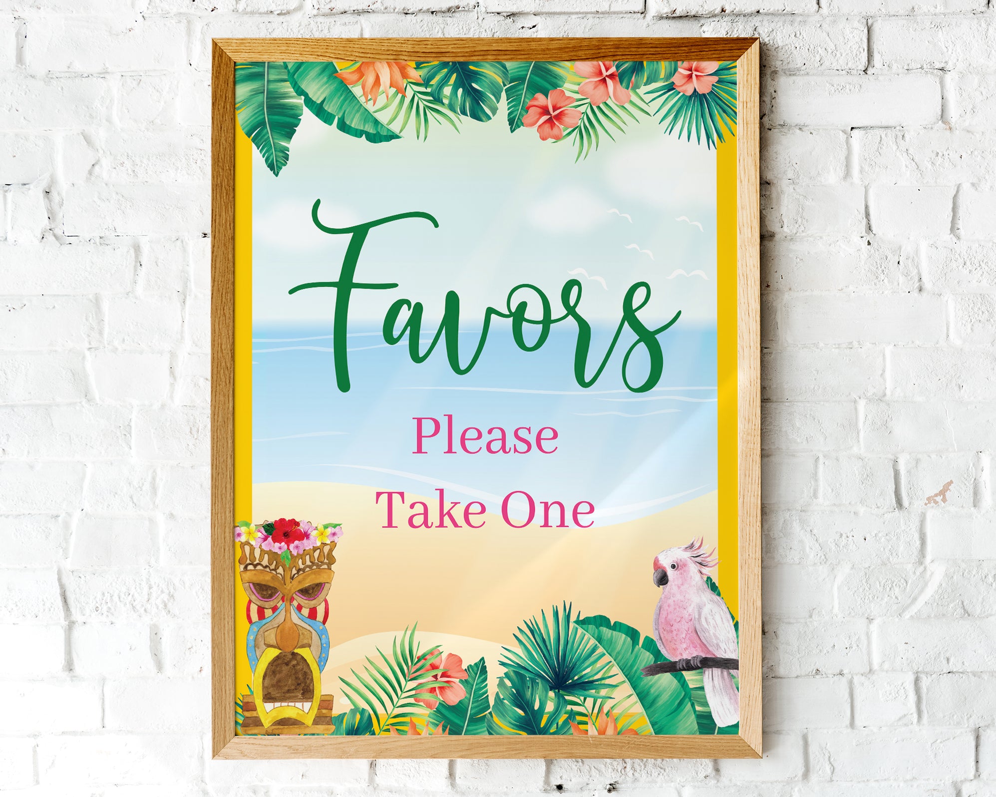 Printable Luau Favor Sign | Hawaiian Tropical Party Favor Sign | Please ...