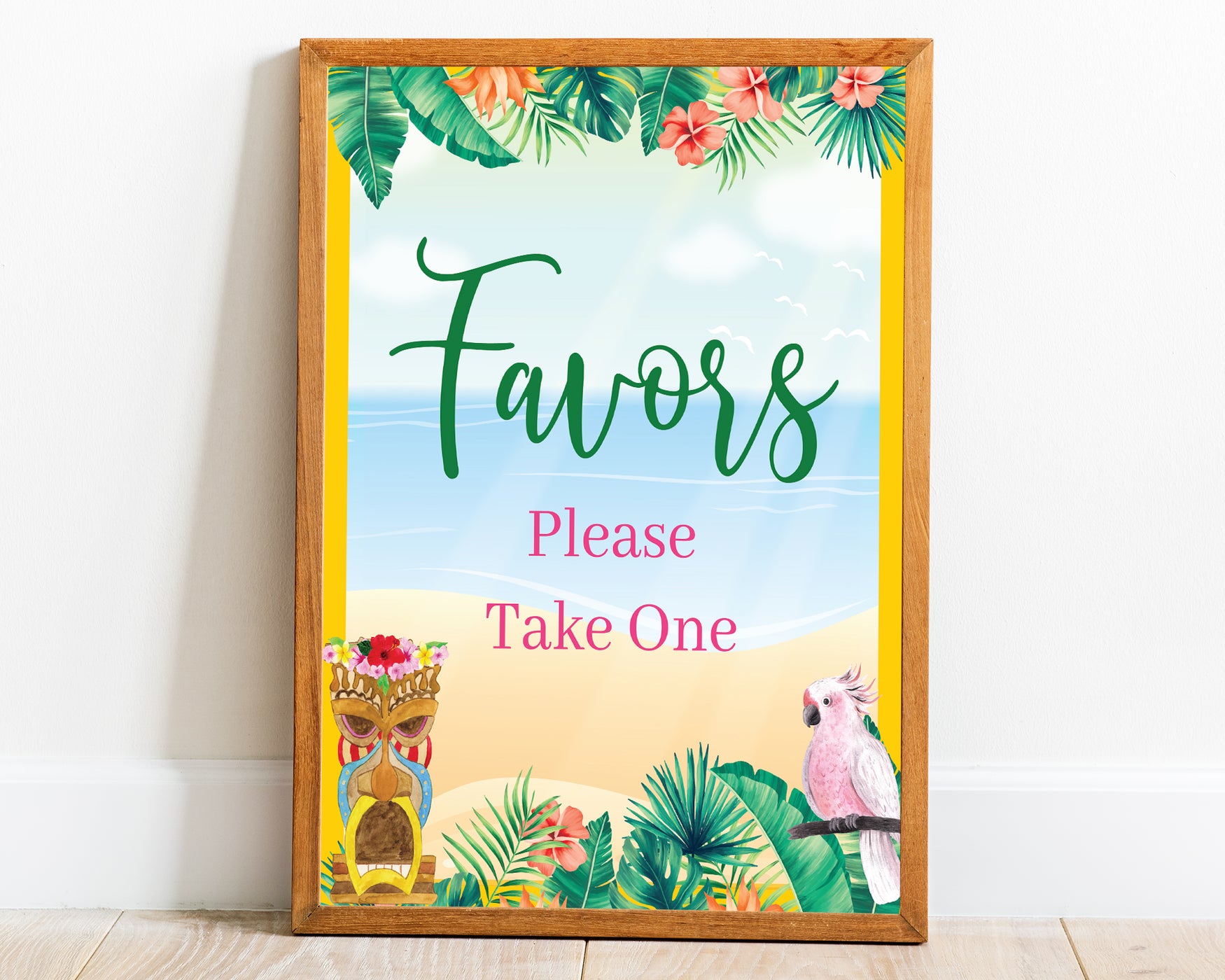 Printable Luau Favor Sign | Hawaiian Tropical Party Favor Sign | Please ...