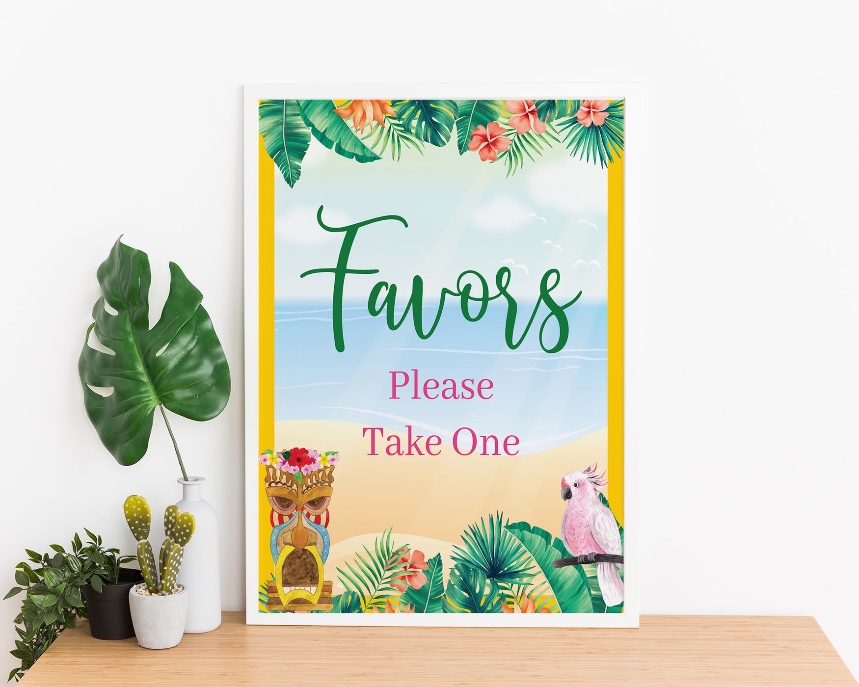 Printable Luau Favor Sign | Hawaiian Tropical Party Favor Sign | Please ...