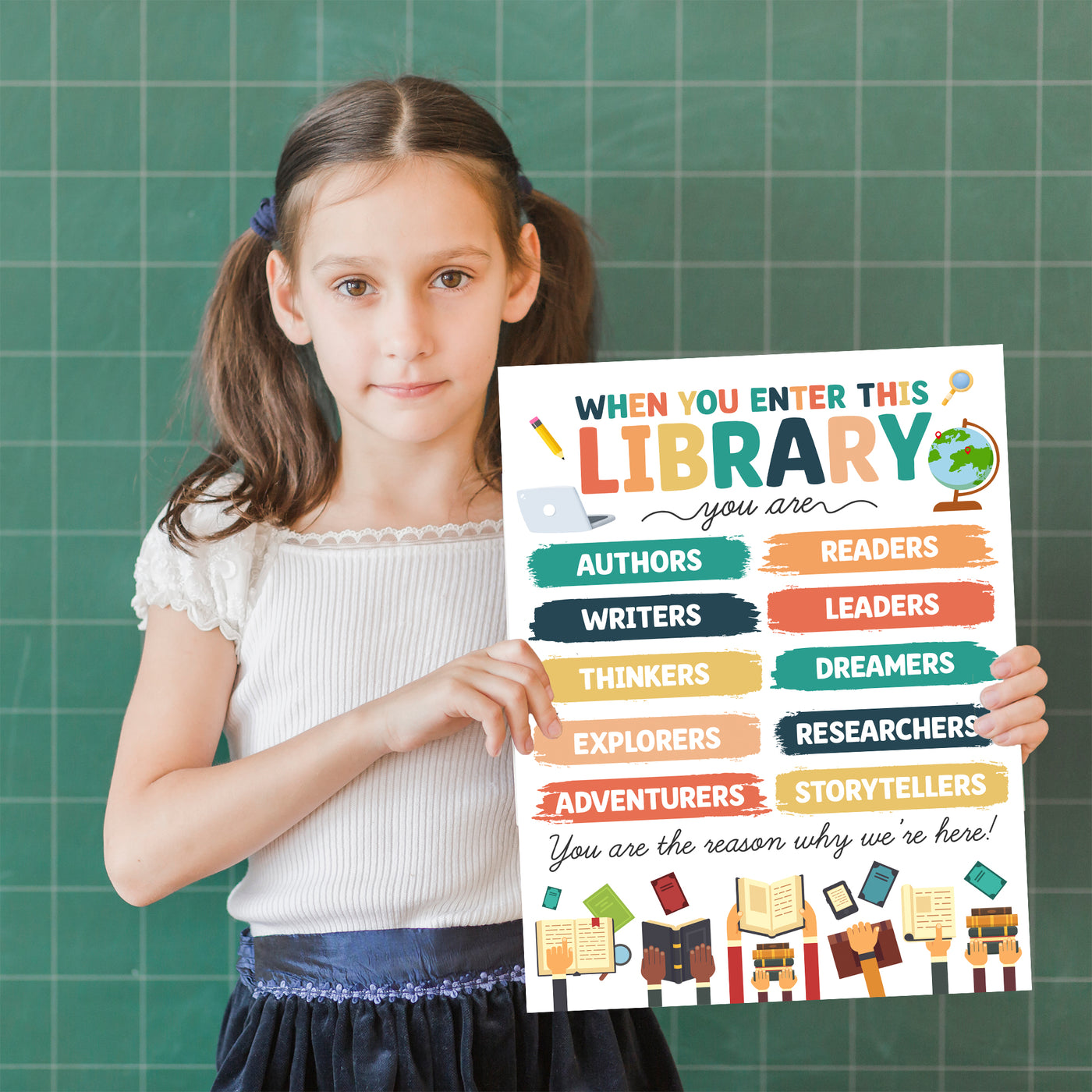 Printable PDF Library Decor Sign, When You Enter This Library Poster ...
