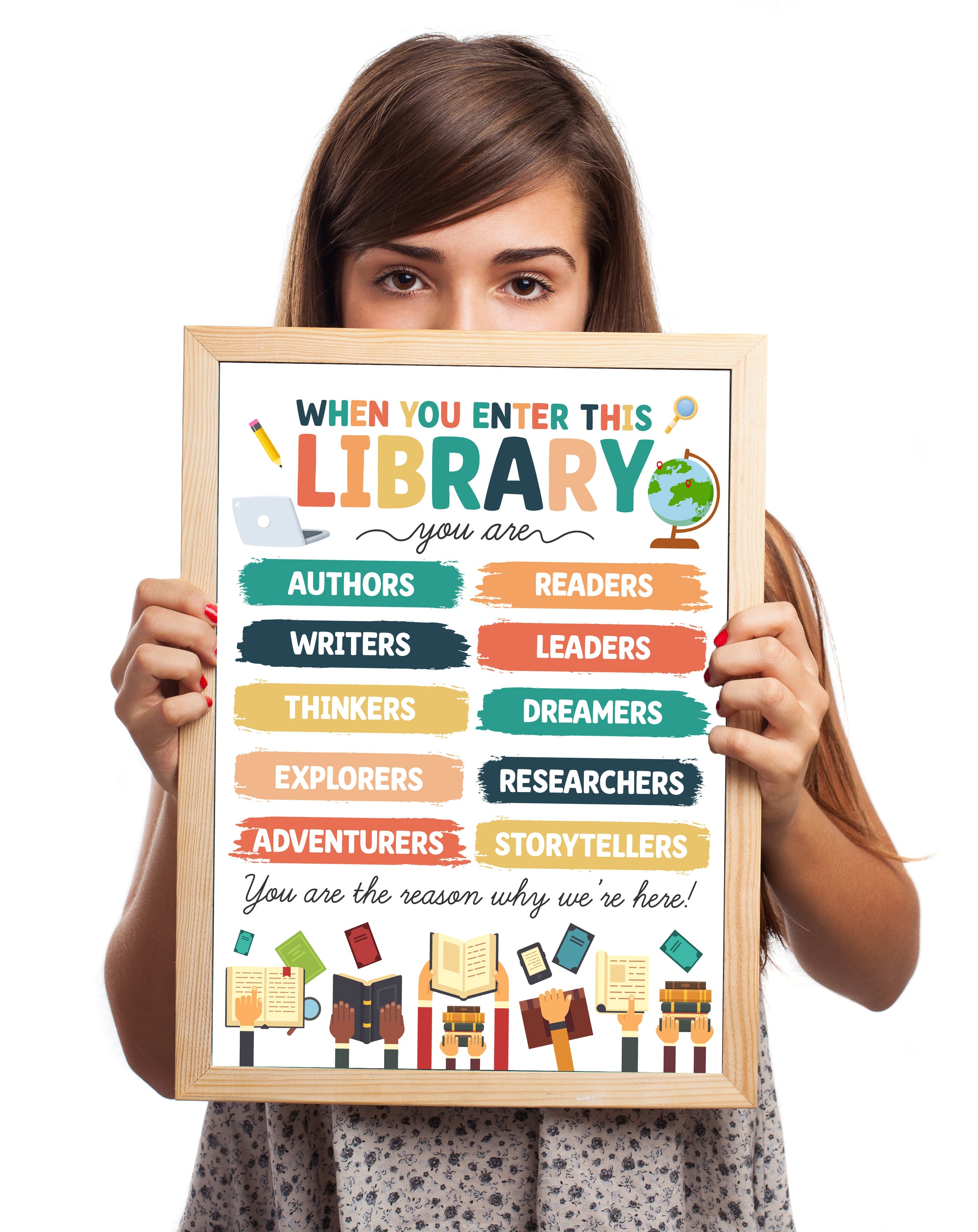 Printable PDF Library Decor Sign, When You Enter This Library Poster ...