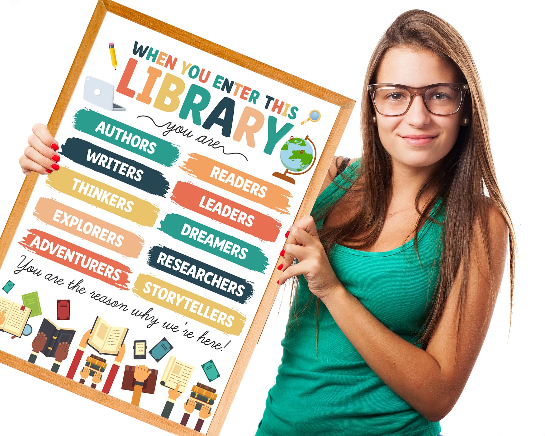 Printable PDF Library Decor Sign, When You Enter This Library Poster ...