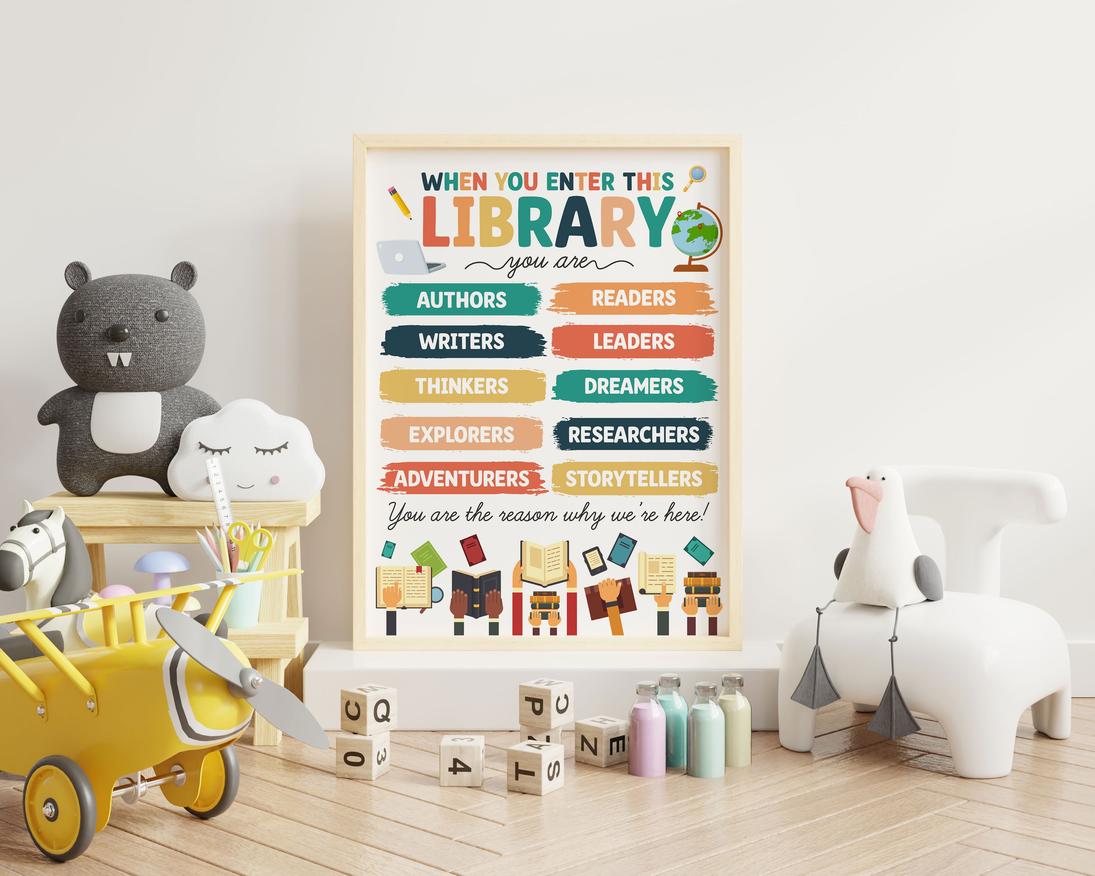 Printable PDF Library Decor Sign, When You Enter This Library Poster ...